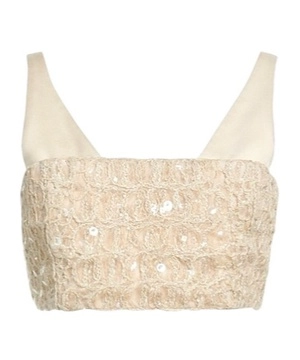 Brunello Cucinelli Sleeveless Embellished Crop Top