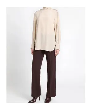 Brunello Cucinelli Silk Crepe Turtleneck Top With Appliqués