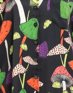 Farm Rio Printed Satin Shirt Dress