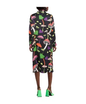 Farm Rio Printed Satin Shirt Dress