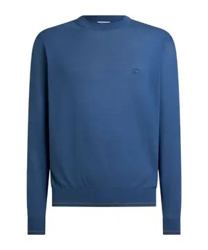 Etro Cotton Jacquard Crew-neck Sweater - Blue