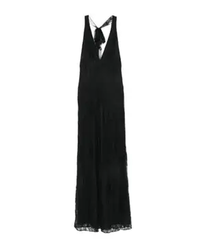 ANIYE BY Silva Lace-embroidered Halterneck Jumpsuit - Black/viny