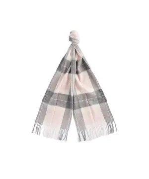 Barbour Plaid Tassel Scarf - Gray