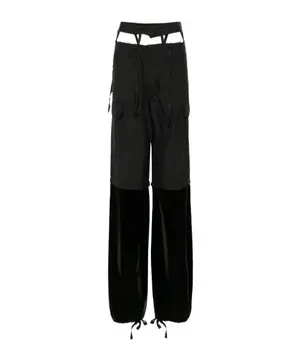 Ottolinger Patchwork Trousers With Raw-cut Finish - Black