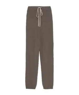 Rick Owens Drawstring Ribbed Hem Casual Pants - Cedar Brown