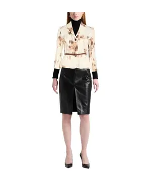 Max Mara Multi-colored Single-breasted Blazer With Belt