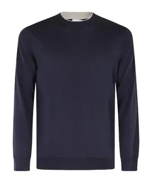 Eleventy Crew-neck Long-sleeve Sweater - Blue