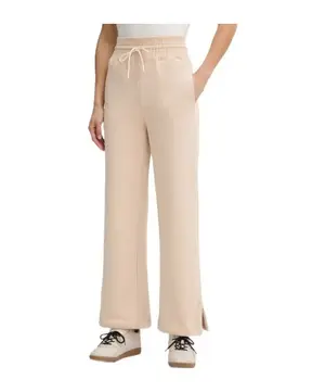 TWINSET Drawstring Waistband Sweatpants With Side Vents And Logo Embroidery - Nude