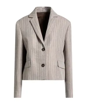 Brunello Cucinelli Single-breasted Striped Tweed Blazer