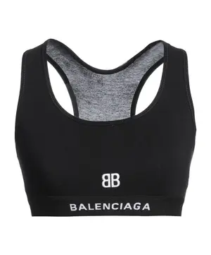 Balenciaga Sleeveless Sports Top With Embroidered Logo - Black