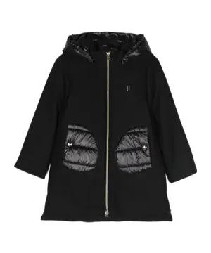 Herno Logo Plaque Hooded Coat