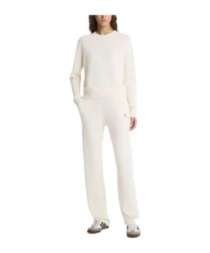 SPORTY  RICH Sporty & Rich Logo Detail Straight Leg Trousers