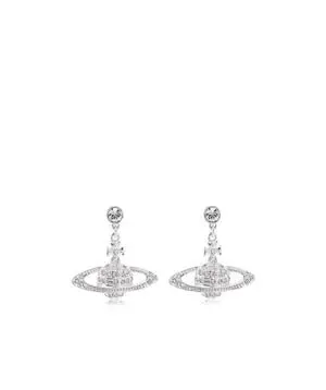 VIVIENNE WESTWOOD Silver Logo Orb Saturn Earrings