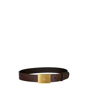 Polo Ralph Lauren Plaque Belt With Logo Buckle - Black