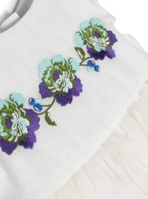 Etro Embroidered Ruffled Silk-cotton Blend Dress