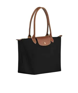 Longchamp Le Pliage Large Tote With Embossed Logo Flap - Black