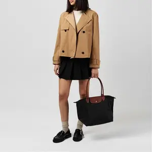 Longchamp Le Pliage Large Tote With Embossed Logo Flap - Black