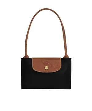 Longchamp Le Pliage Large Tote With Embossed Logo Flap - Black