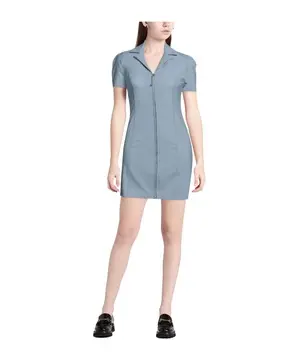 Jacquemus Shirt Dress With Zip Closure - Blue