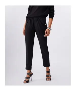Liu Jo Cuffed Elasticated Trousers - Black