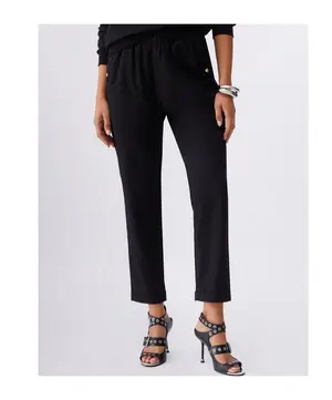 Liu Jo Cuffed Elasticated Trousers - Black