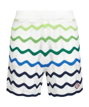 Casablanca Elasticated Scalloped Knit Shorts