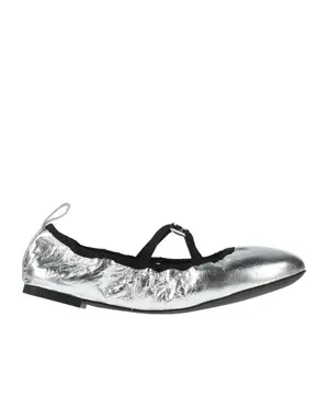 Tory Burch Two-tone Mary Jane Flats - Silver