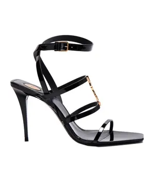 SAINT LAURENT Saint Laurent Logo Heel Sandals