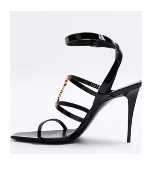 Saint Laurent Logo Heel Sandals
