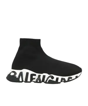 Balenciaga Solid-colored Knit Sock Shoes - Black