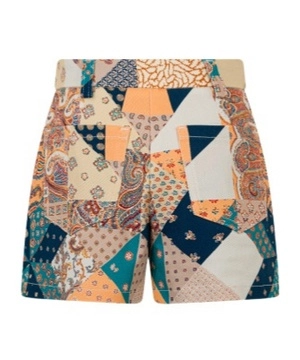 Etro Patchwork Print Shorts - Nude