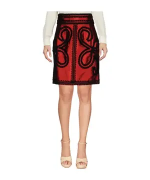 Dolce & Gabbana Two-tone Embellished Satin Midi Skirt