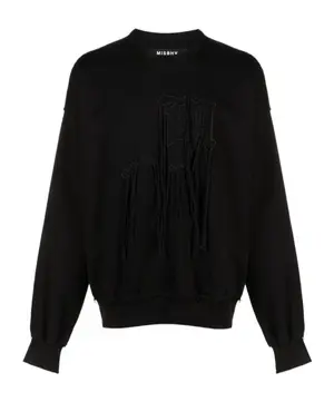 MISBHV Cws2 Fringed Detail Crewneck Sweatshirt - Black