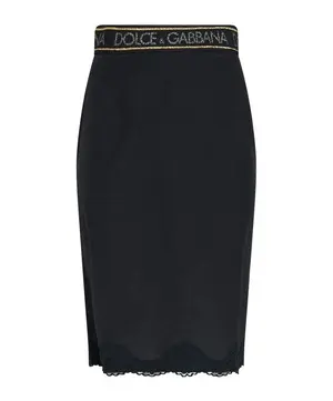 Dolce & Gabbana Midi Skirt With Lace Trim