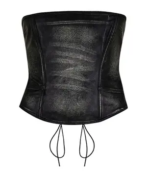 JADED LONDON Lace-up Corset With Side Zip And Curved Hem