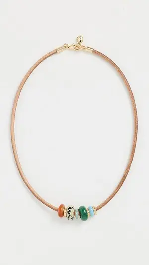 ROXANNE ASSOULIN Semi Sliders Necklace On Leather Cord