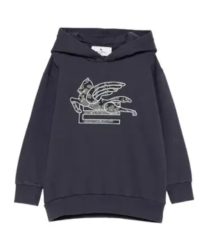 Etro Pegasus Embroidered Hoodie - Black