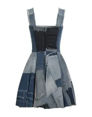 Dolce & Gabbana Denim Patchwork Square Neck Dress