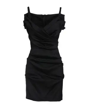 Dolce & Gabbana Deep V-neck Sleeveless Dress - Black