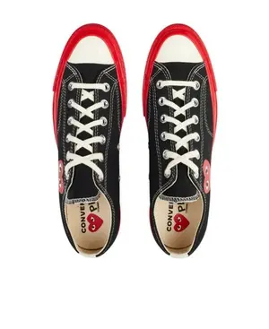 Play Comme Des Garcon Logo Low-top Sneakers - Red