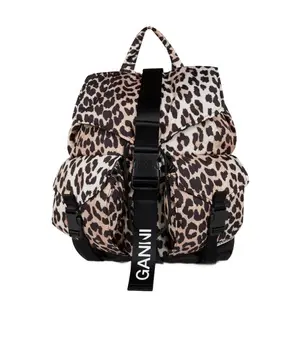 GANNI Leopard Print Backpack