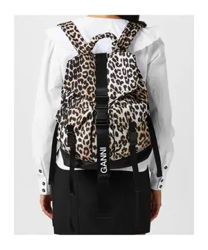 GANNI Leopard Print Backpack