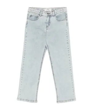 Etro Logo-embroidered Acid-wash Jeans