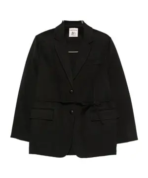 SEMICOUTURE Single-breasted Jacket With Tie Detail - Black