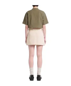 GANNI Solid-colored Twill Midi Skirt
