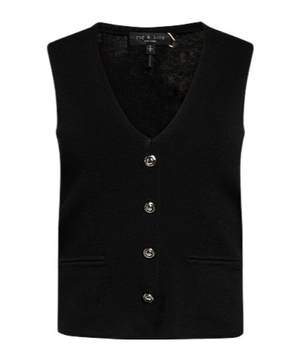 Rag & Bone Knitted Waistcoat - Black