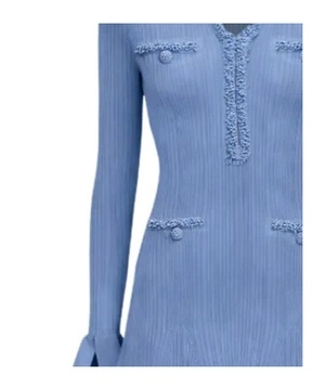 SELF-PORTRAIT Pearl Trim Mini Knit Dress