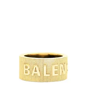 Balenciaga Logo Ring - Yellow