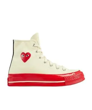 Play Comme Des Garcon Logo High-top Sneakers - Red