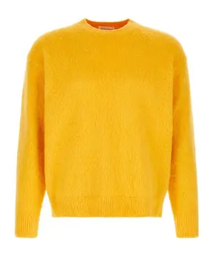 ROBERTO COLLINA Roberto Collina Gauze Sweater With Ribbed Trim And Dropped Shoulders Yellow